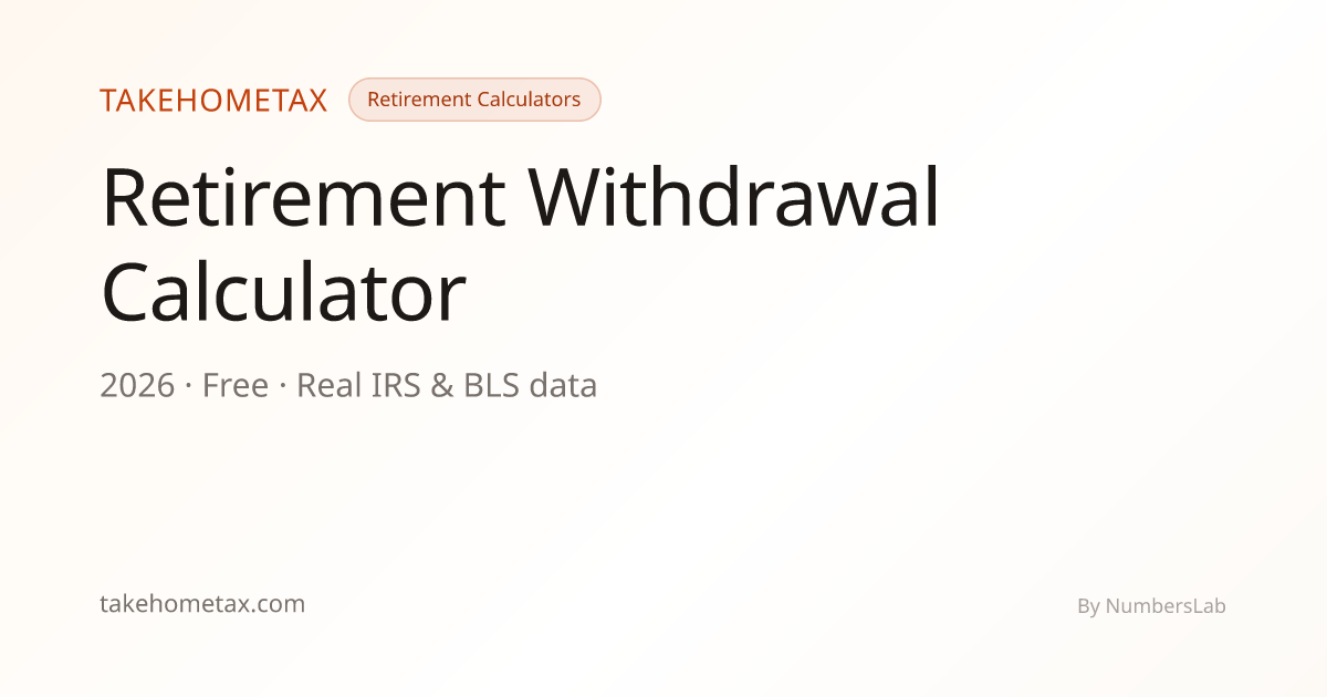 Retirement Withdrawal Tax Calculator (2026) — 401(k) & IRA Taxes